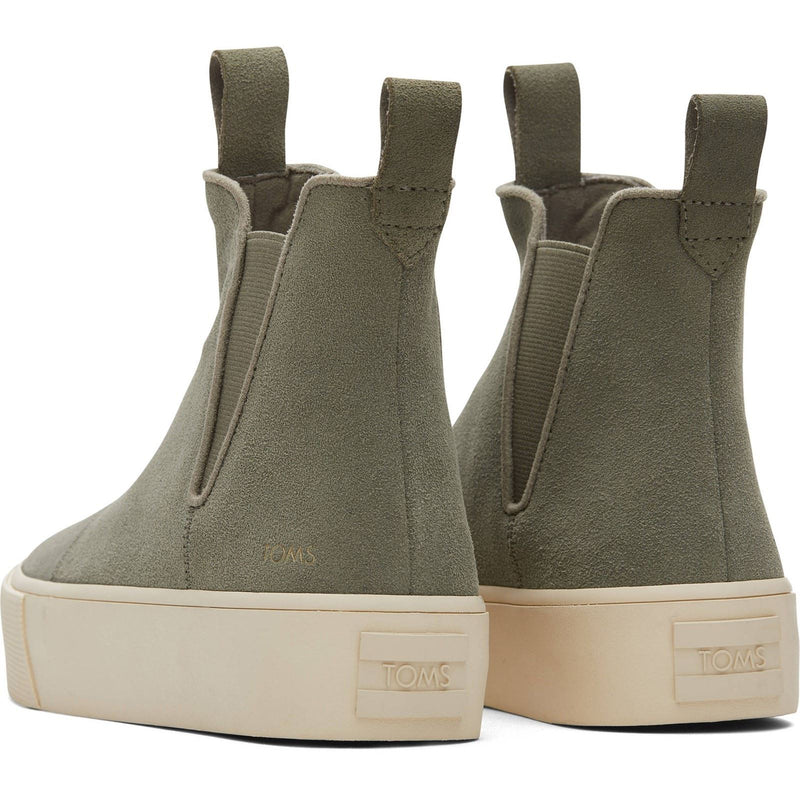 TOMS Fenix Platform Bottines Plates En Cuir Pour Femmes En Vetiver Gri ...